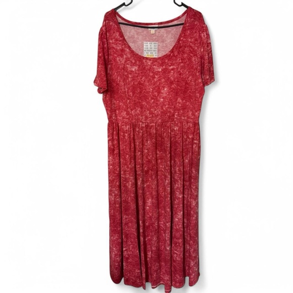LuLaRoe | Dresses | Lularoe Pink Riley Empire Waist Short Sleeve Midi ...